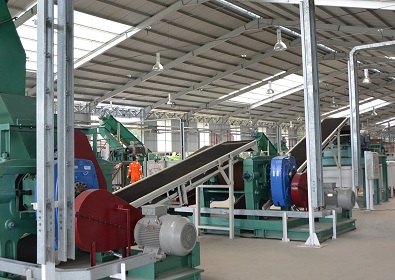 Natural rubber processing plant in Borneo